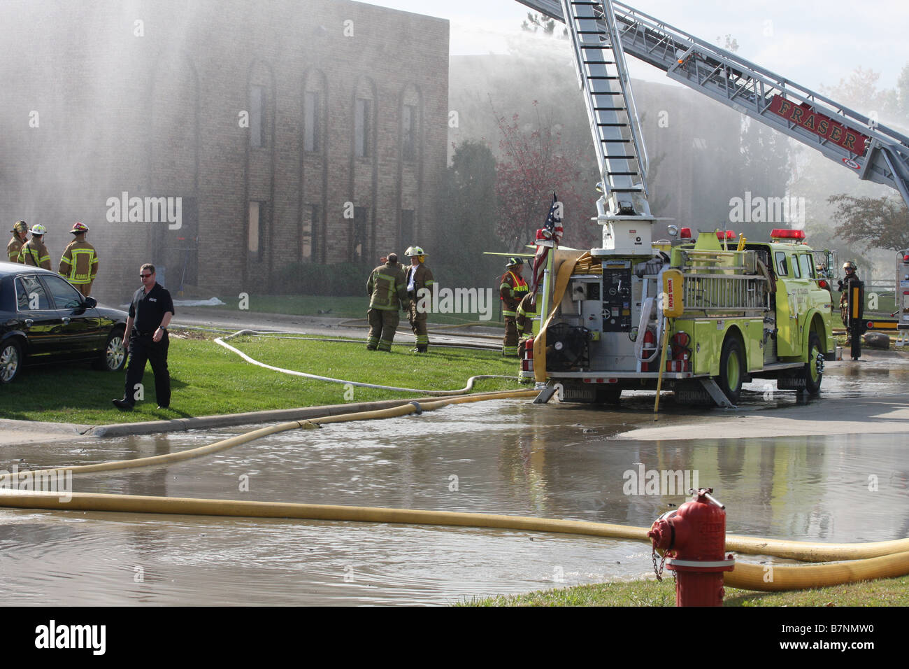 Firefighters respond to a serious industrial fire Stock Photo - Alamy