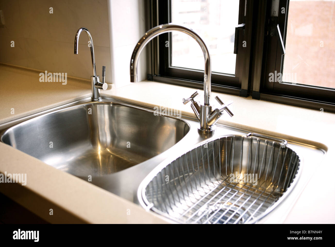 View of kitchen worktop Stock Photo - Alamy
