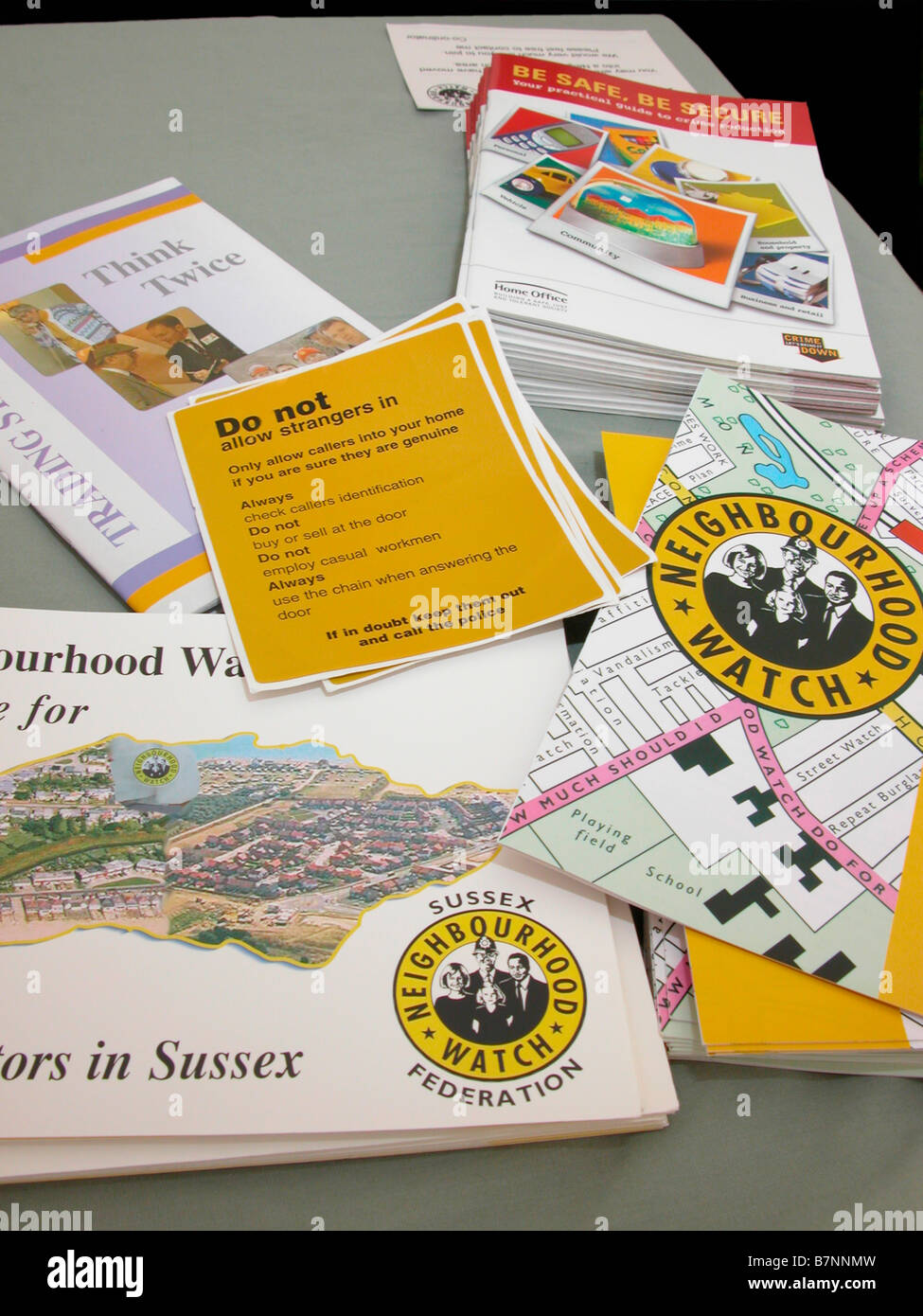 Neighbourhood Watch information on display West Sussex area Stock Photo ...