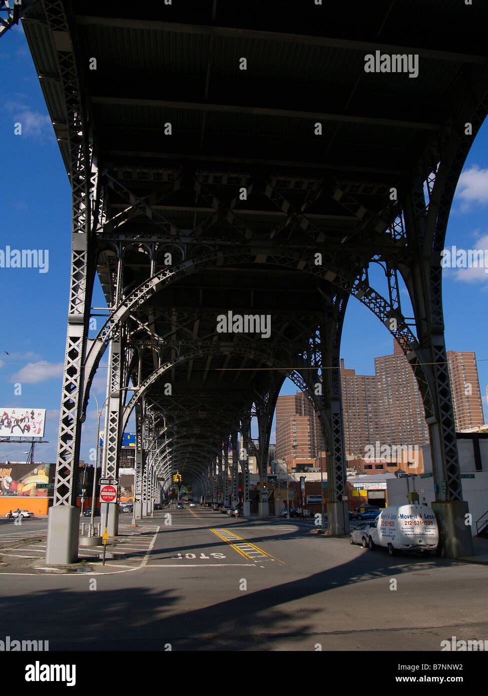 View under the elevated highway on the Upper West Side of New York City ...