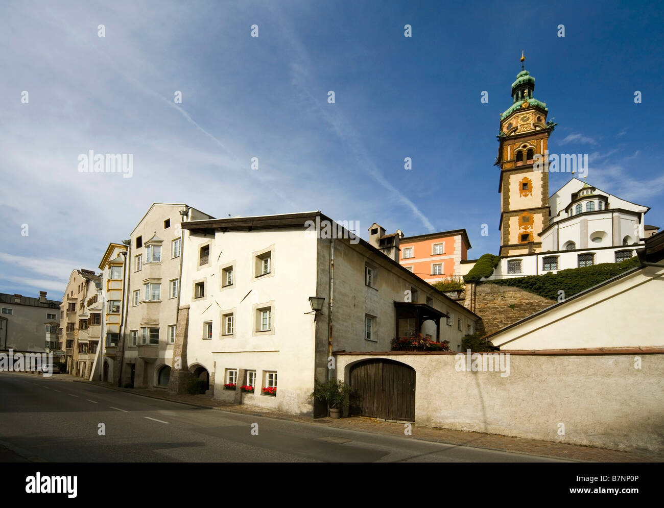 Hall in Tirol town Austria Stock Photo - Alamy