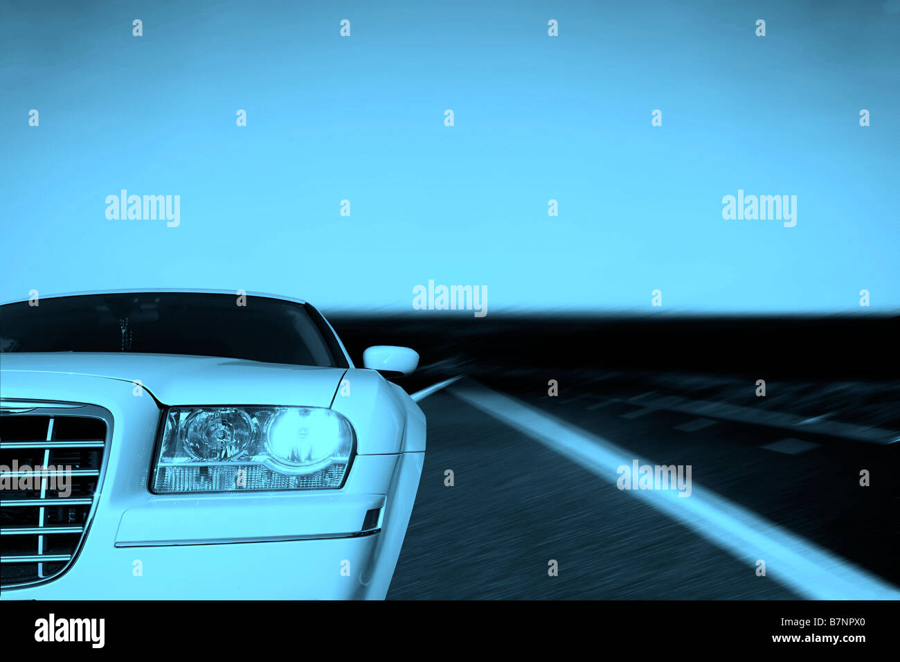 Car view from the front on the highway Stock Photo - Alamy