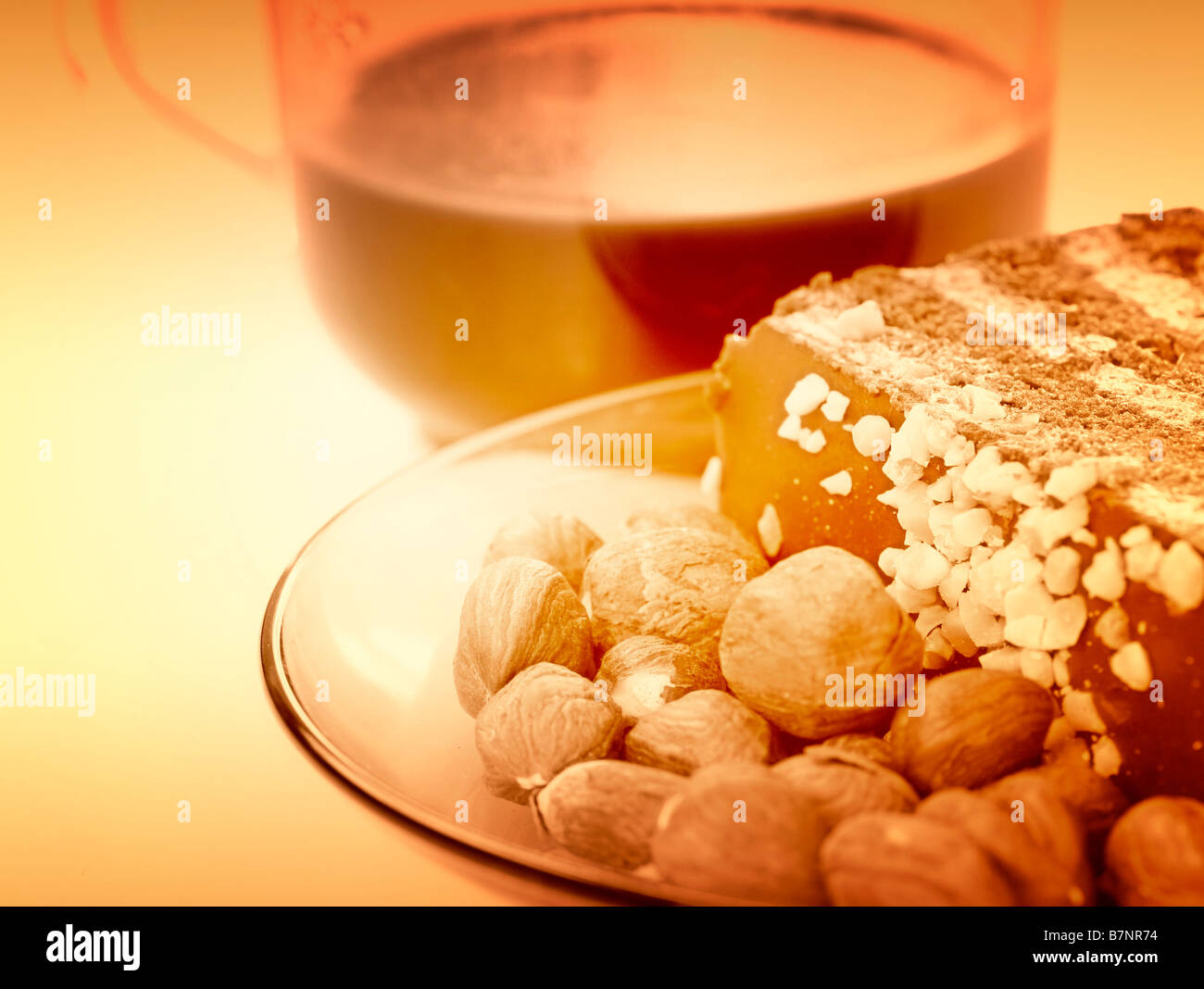 Almond cake with chocolate stuffing Stock Photo - Alamy