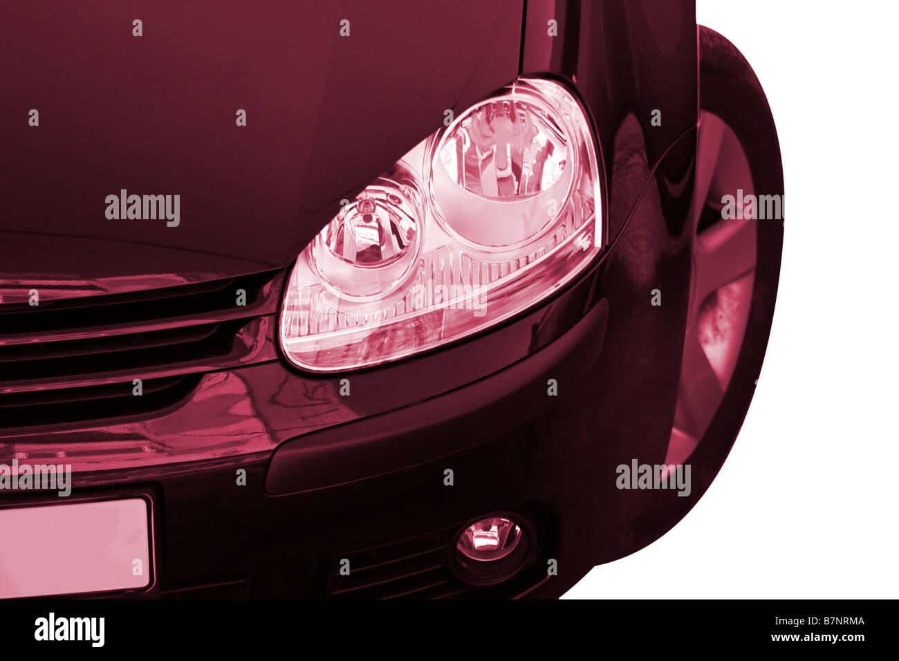 Car view from the front isolated on white Stock Photo - Alamy