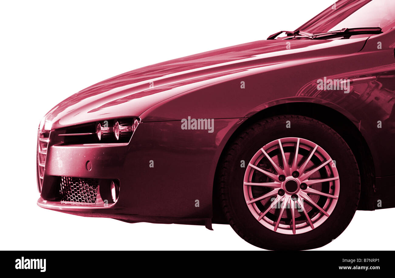 Lateral view of a car isolated on white Stock Photo - Alamy