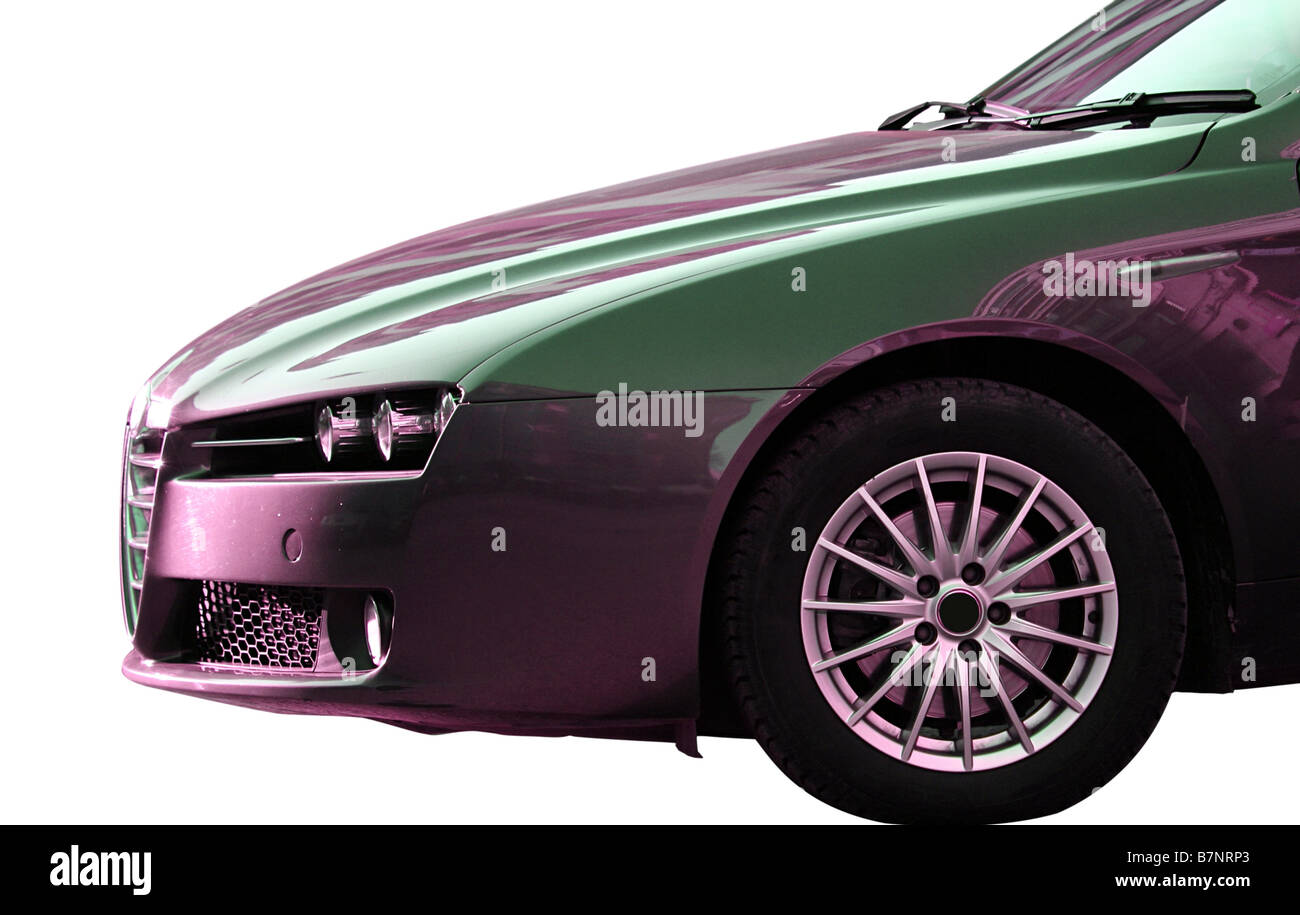 Lateral view of a car isolated on white Stock Photo - Alamy