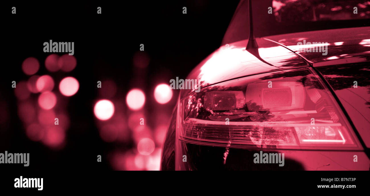 Car viewed from the back on the highway Stock Photo - Alamy