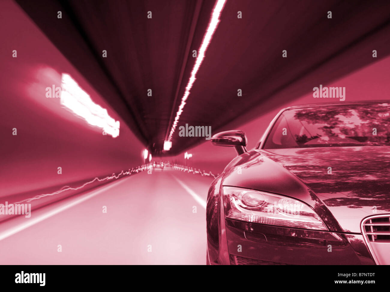 Car view from the front on the road Stock Photo - Alamy