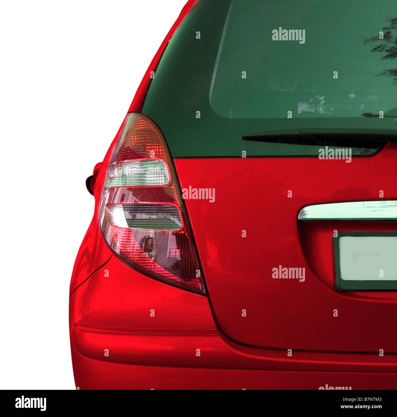 Car isolated on white Back view Stock Photo - Alamy