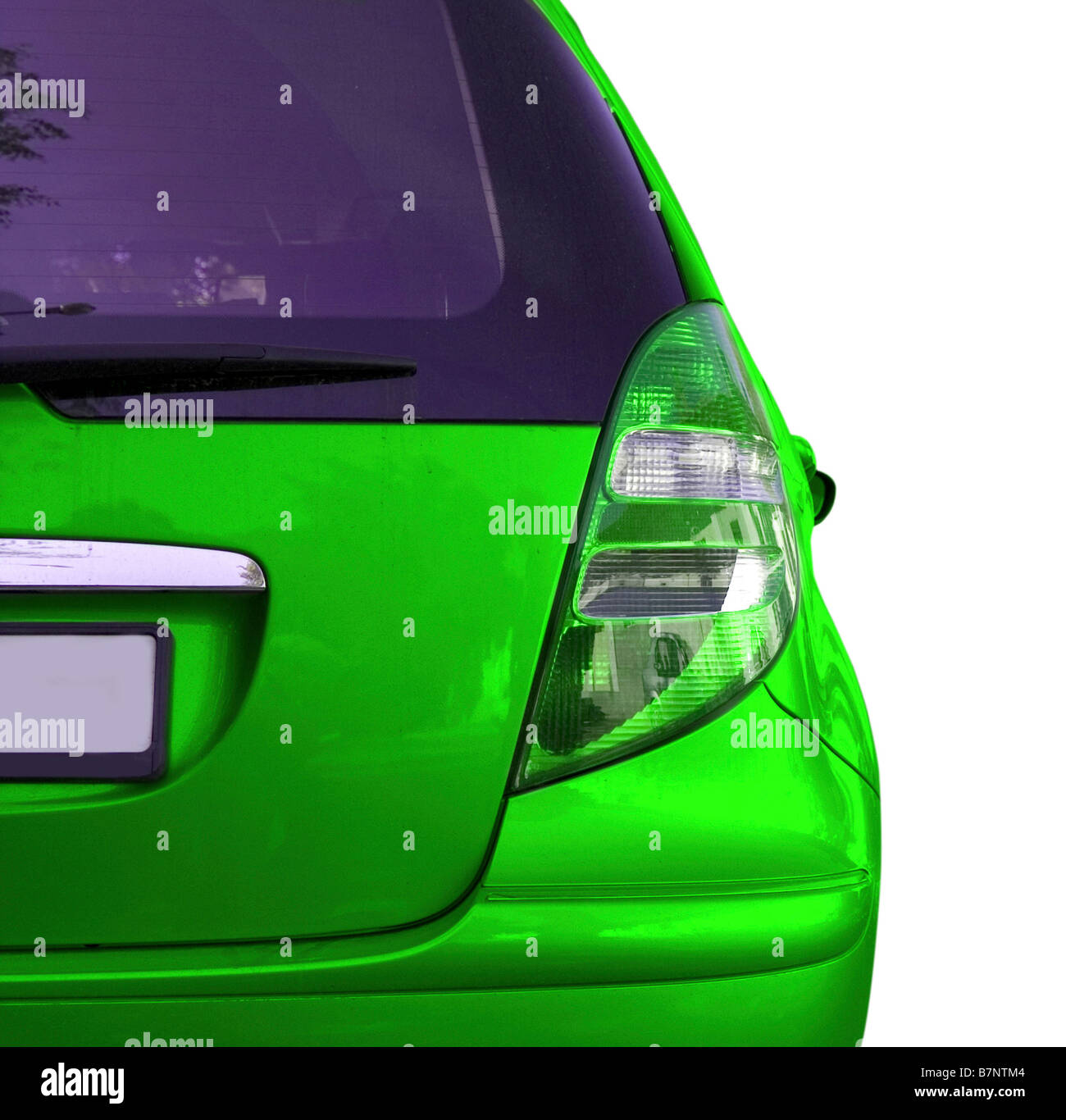 Car isolated on white Back view Stock Photo - Alamy