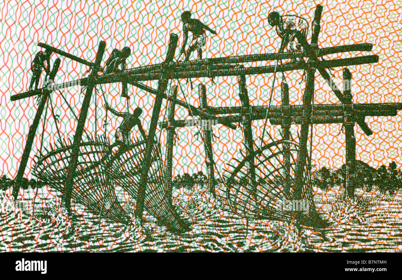 Men fishing with stick nets Stock Photo - Alamy