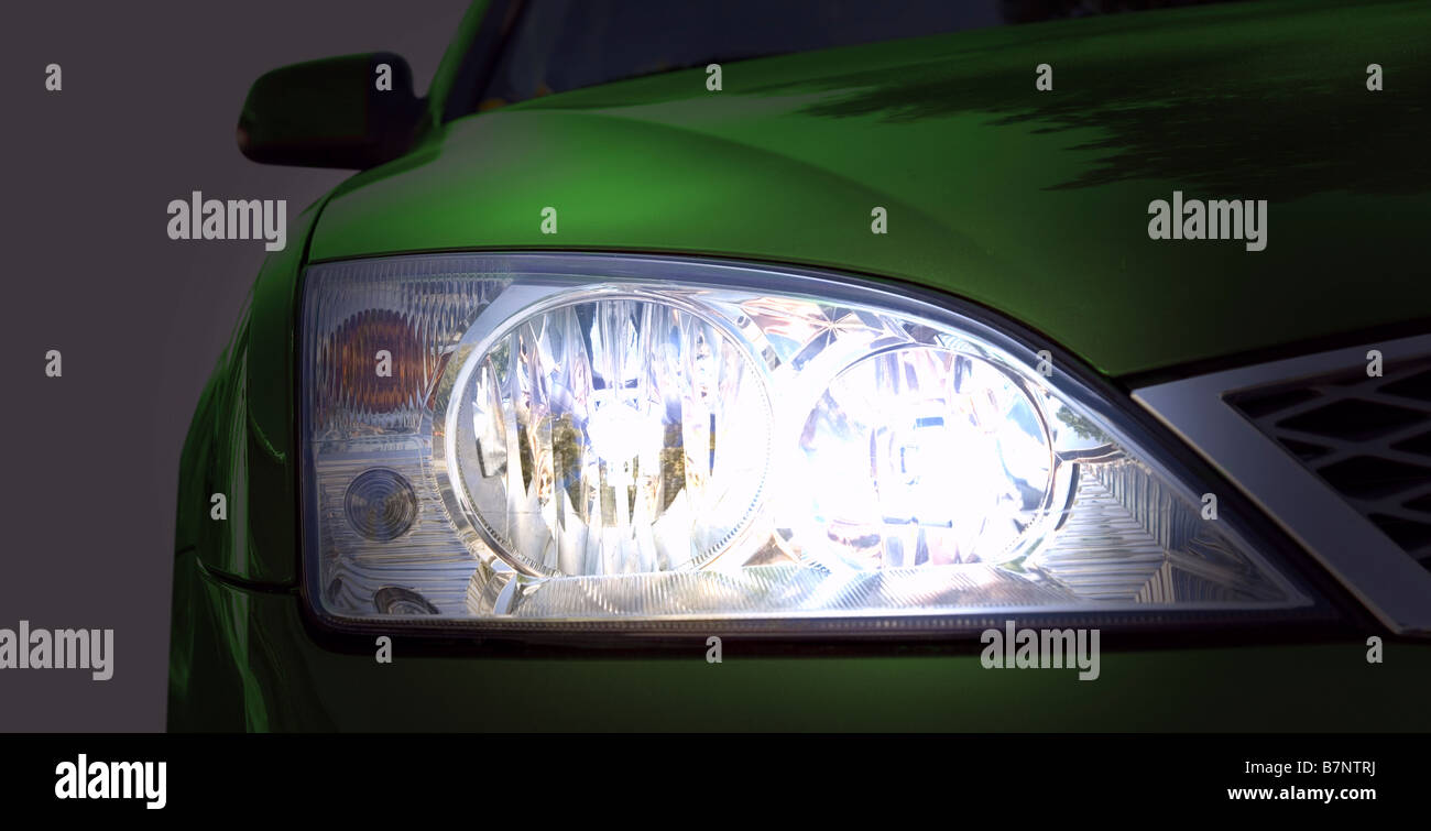 Green car isolated on grey Stock Photo - Alamy