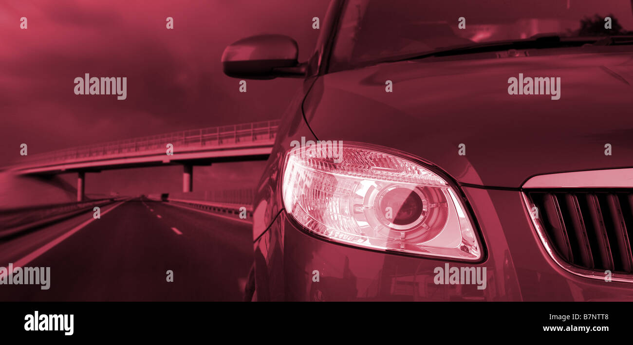 Green Car On The Road Stock Photo Alamy green-car-on-the-road-stock-photo-alamy