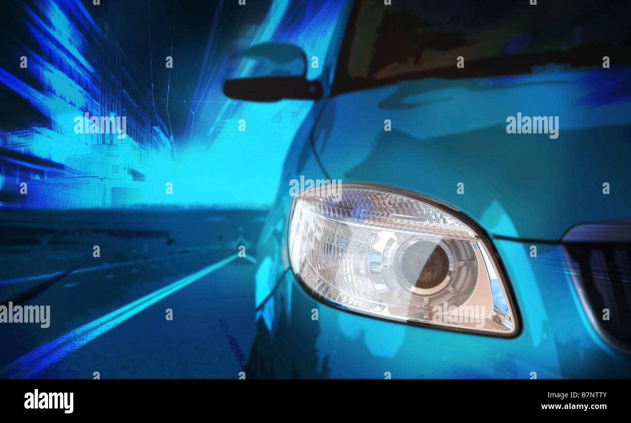 Fast car on the highway Stock Photo - Alamy