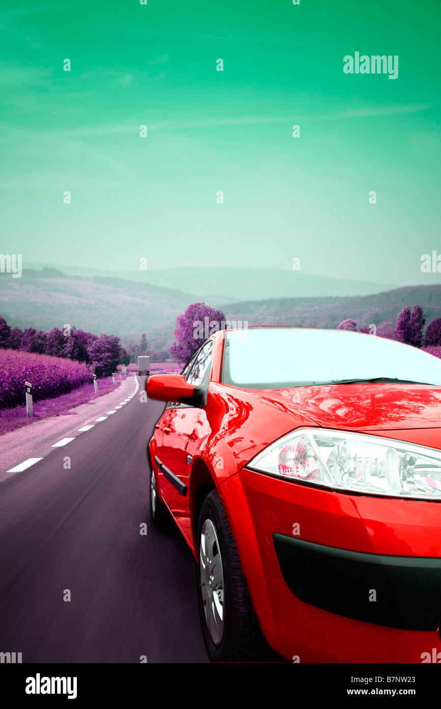 Fast car on the highway Stock Photo - Alamy