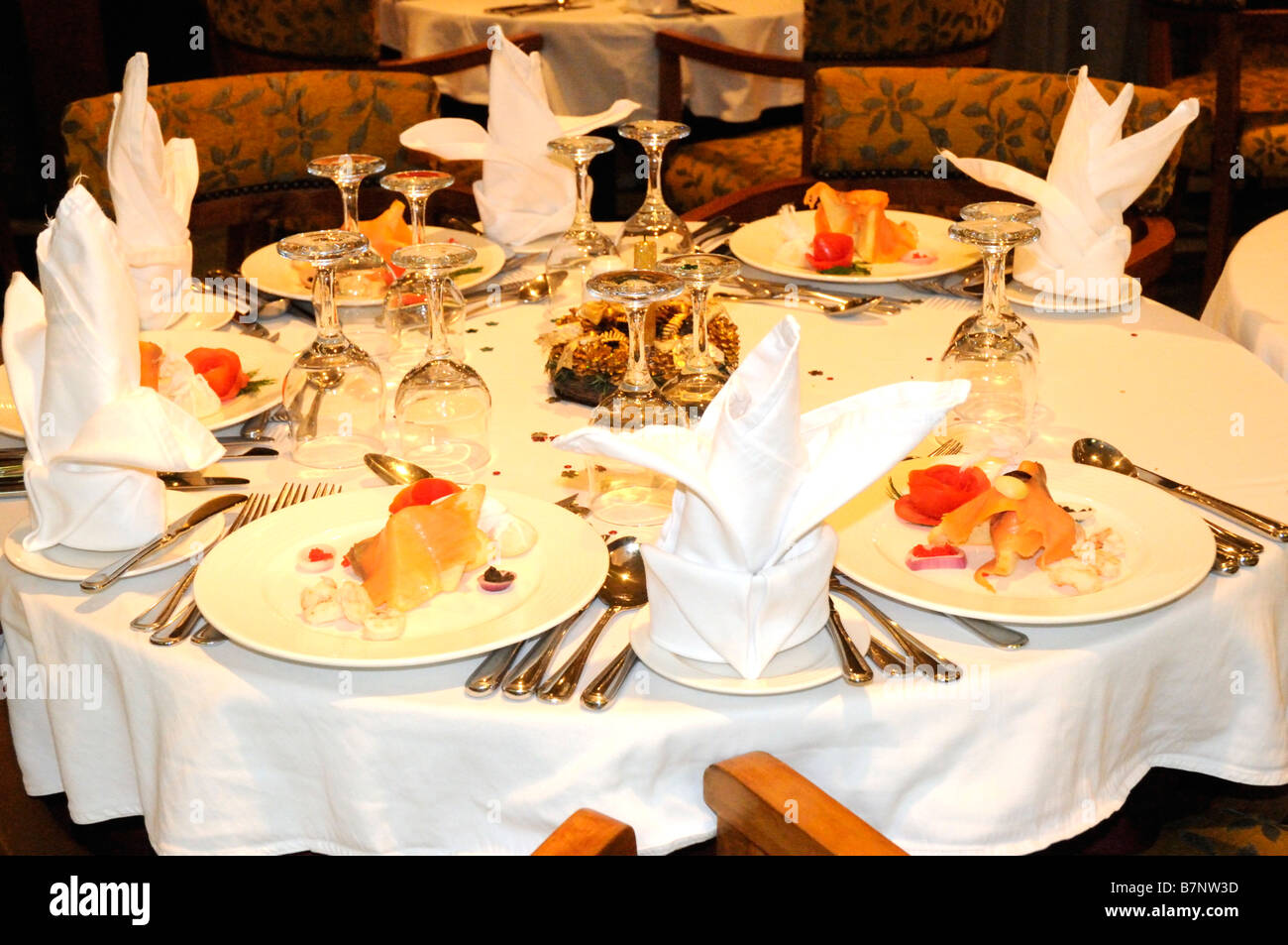 The table Setting for the Gala Dinner of the River Nile cruise ship ...