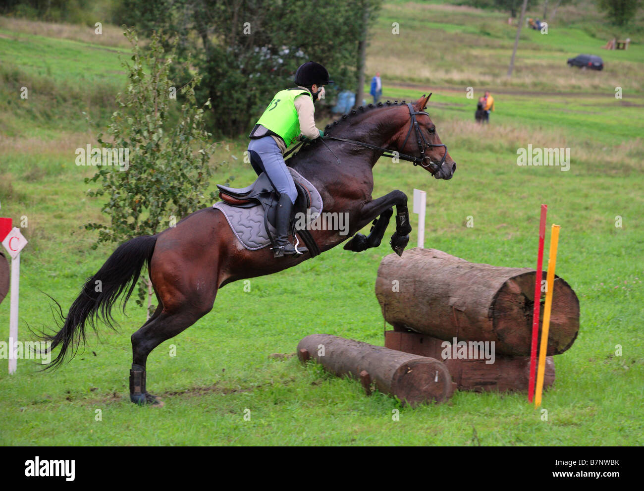 Three Day Event Rider Taking part in the Cross Country Phase at the ...