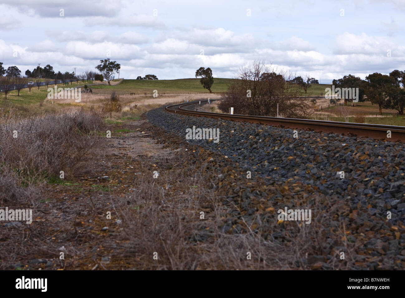 Railway line in country NSW, Australia Stock Photo - Alamy