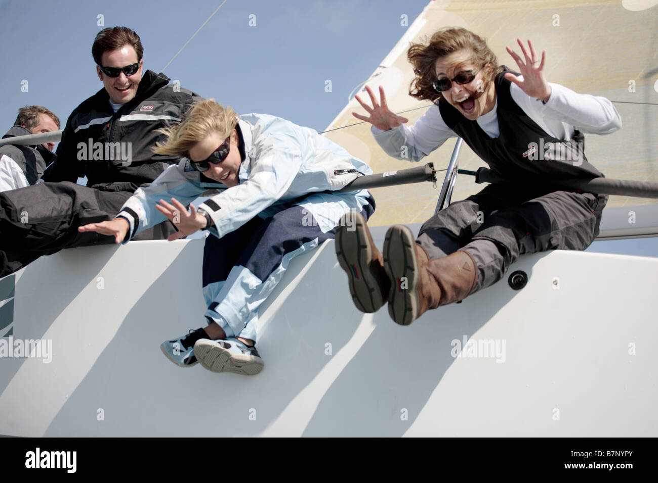 2 female sailors having fun on a Yacht Stock Photo - Alamy