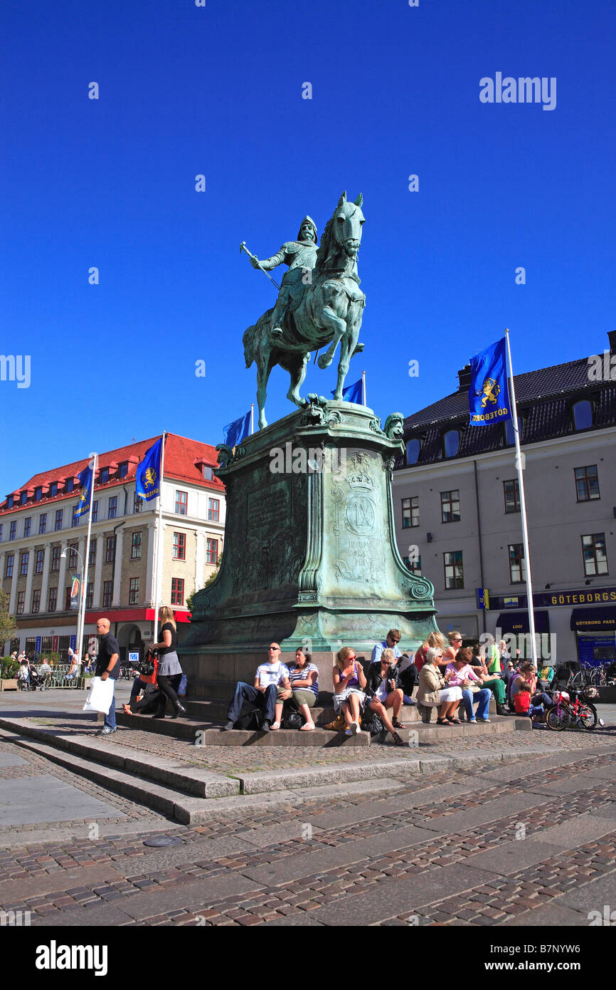 Sweden, Gothenburg, Statue Of Karl Ix Stock Photo - Alamy