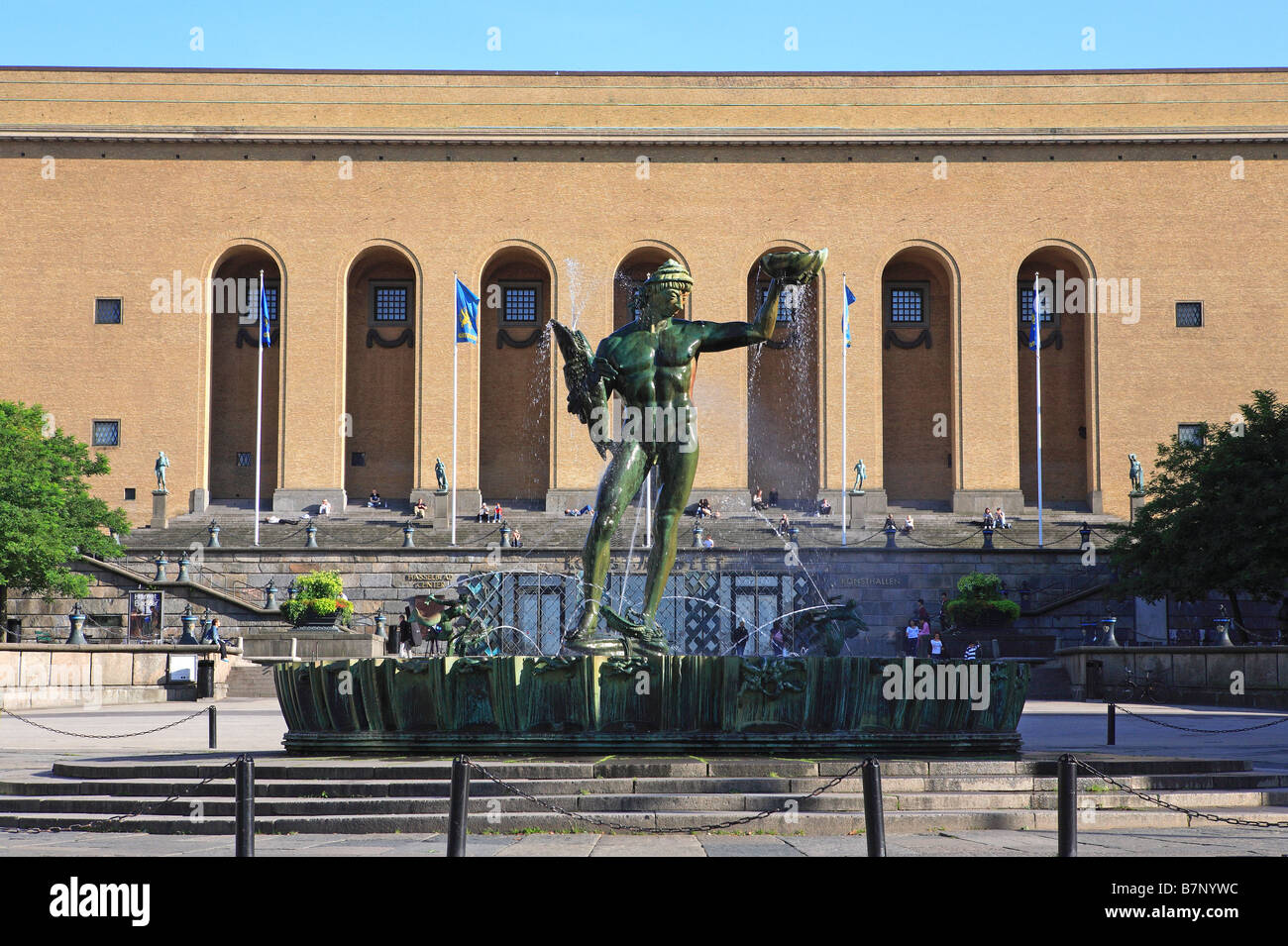 Sweden, Gothenburg, Gotaplatsen, Statue Of Carl Milles' Poseidon In ...