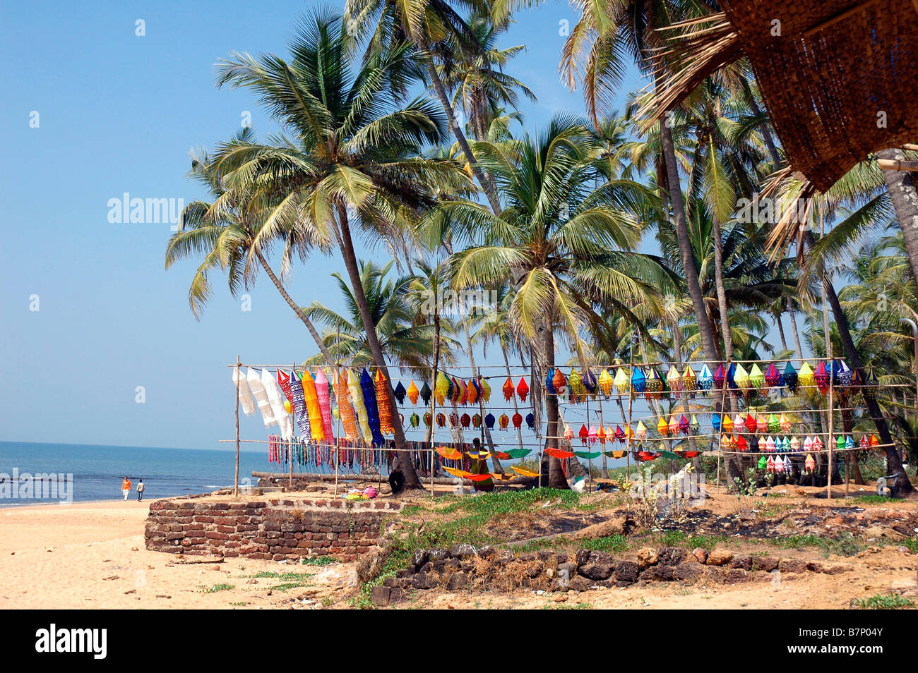 Anjuna beach market in Goa India Stock Photo - Alamy