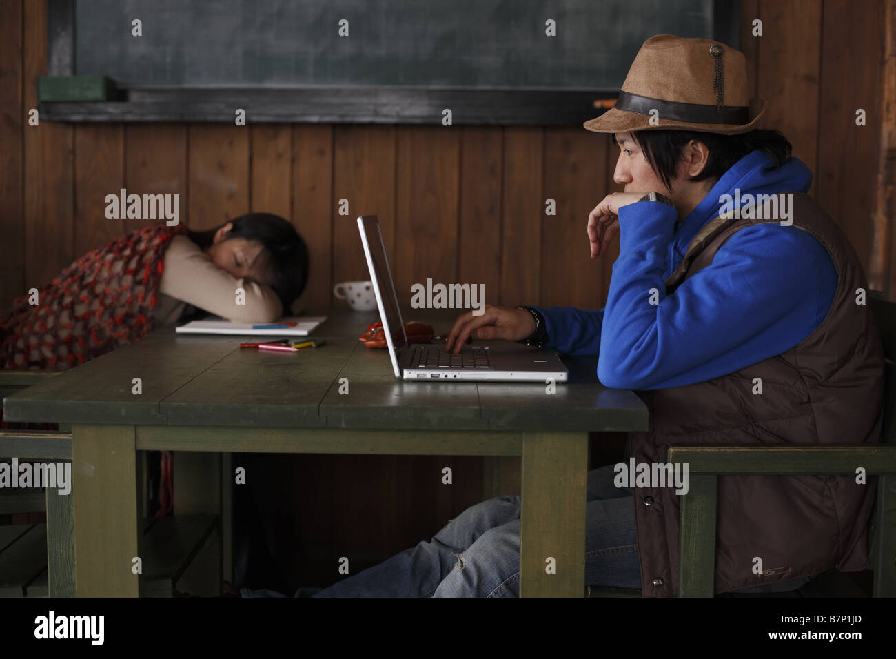 A man using laptop Stock Photo - Alamy
