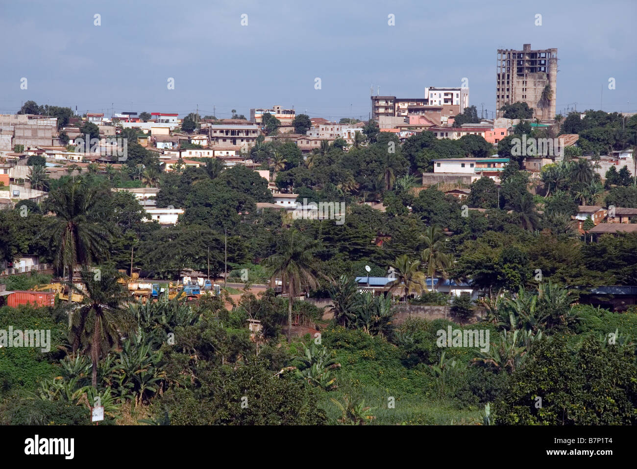 View over residential area Yaoundé Cameroon West Africa with housing ... View over residential area Yaoundé Cameroon West Africa with housing ...