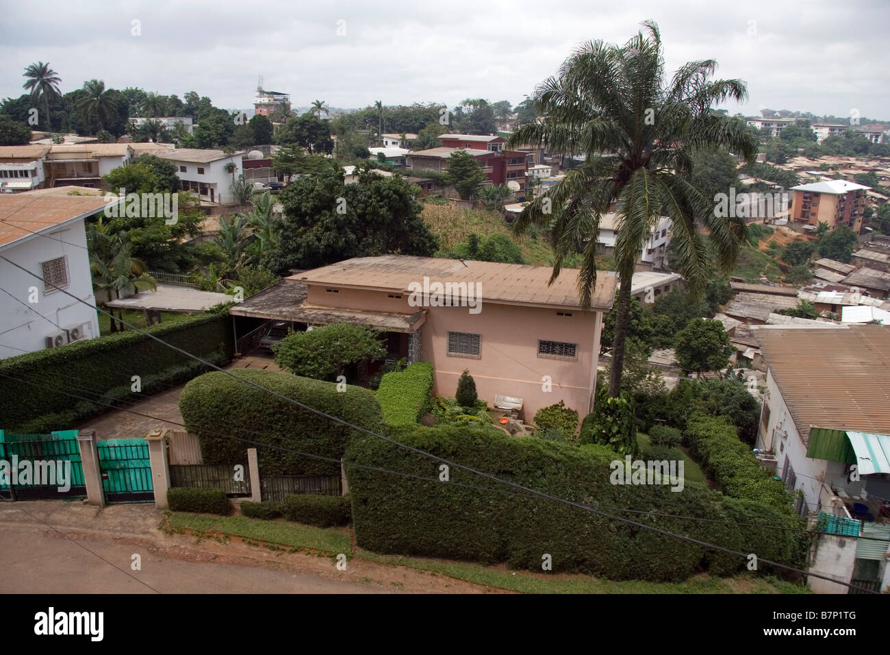 View over middle class residential area of Yaoundé Cameroon West Africa ... View over middle class residential area of Yaoundé Cameroon West Africa ...