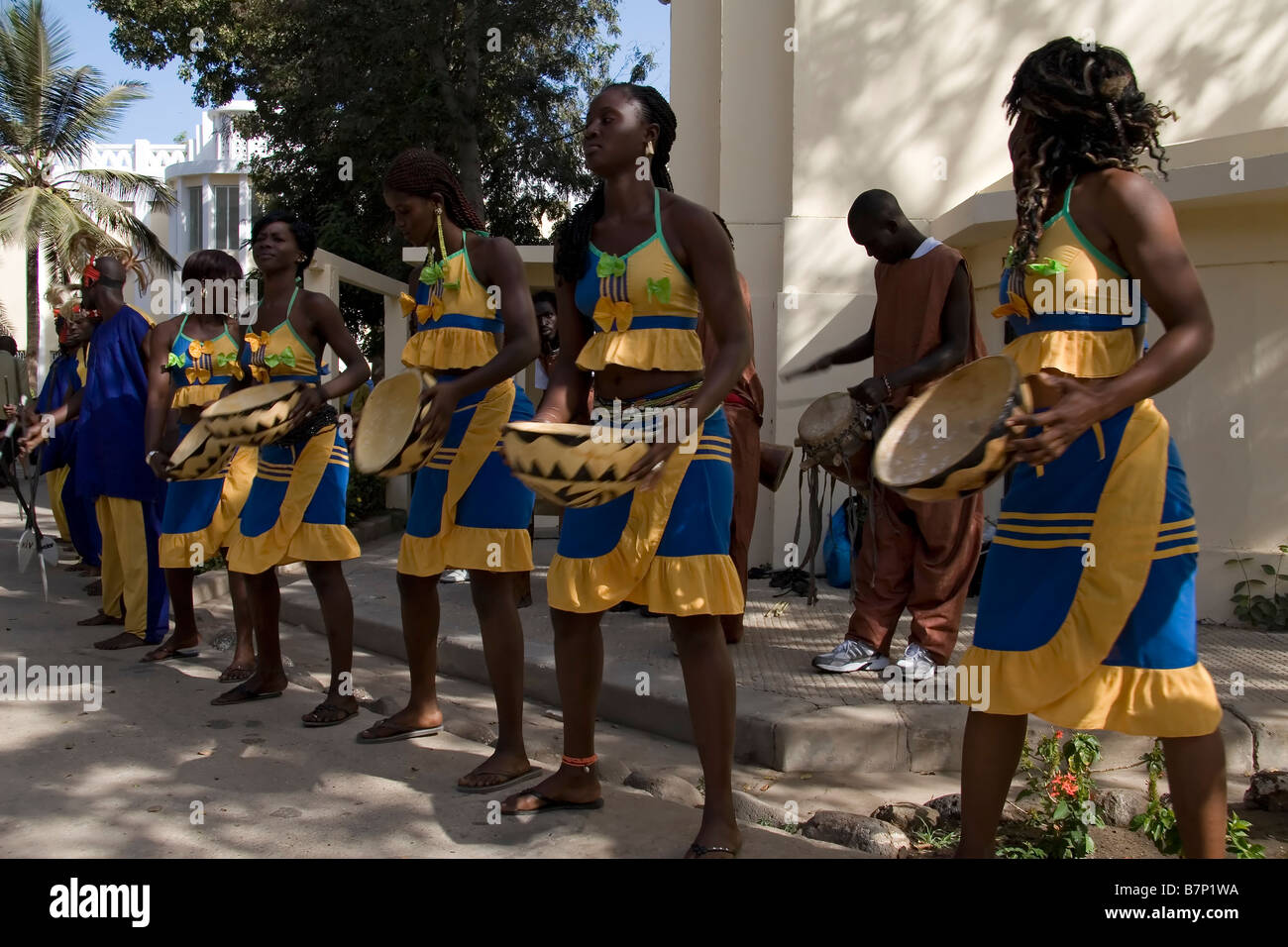 Performance by Traditional music and dance group Dakar Senegal Stock ...