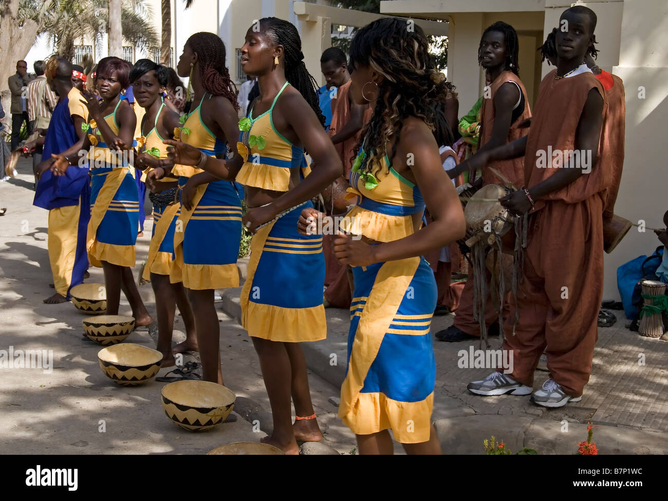 Performance by Traditional music and dance group Dakar Senegal Stock ...