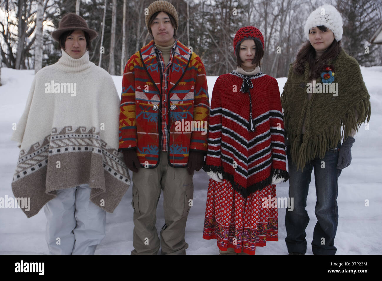 Young people in winter Stock Photo - Alamy