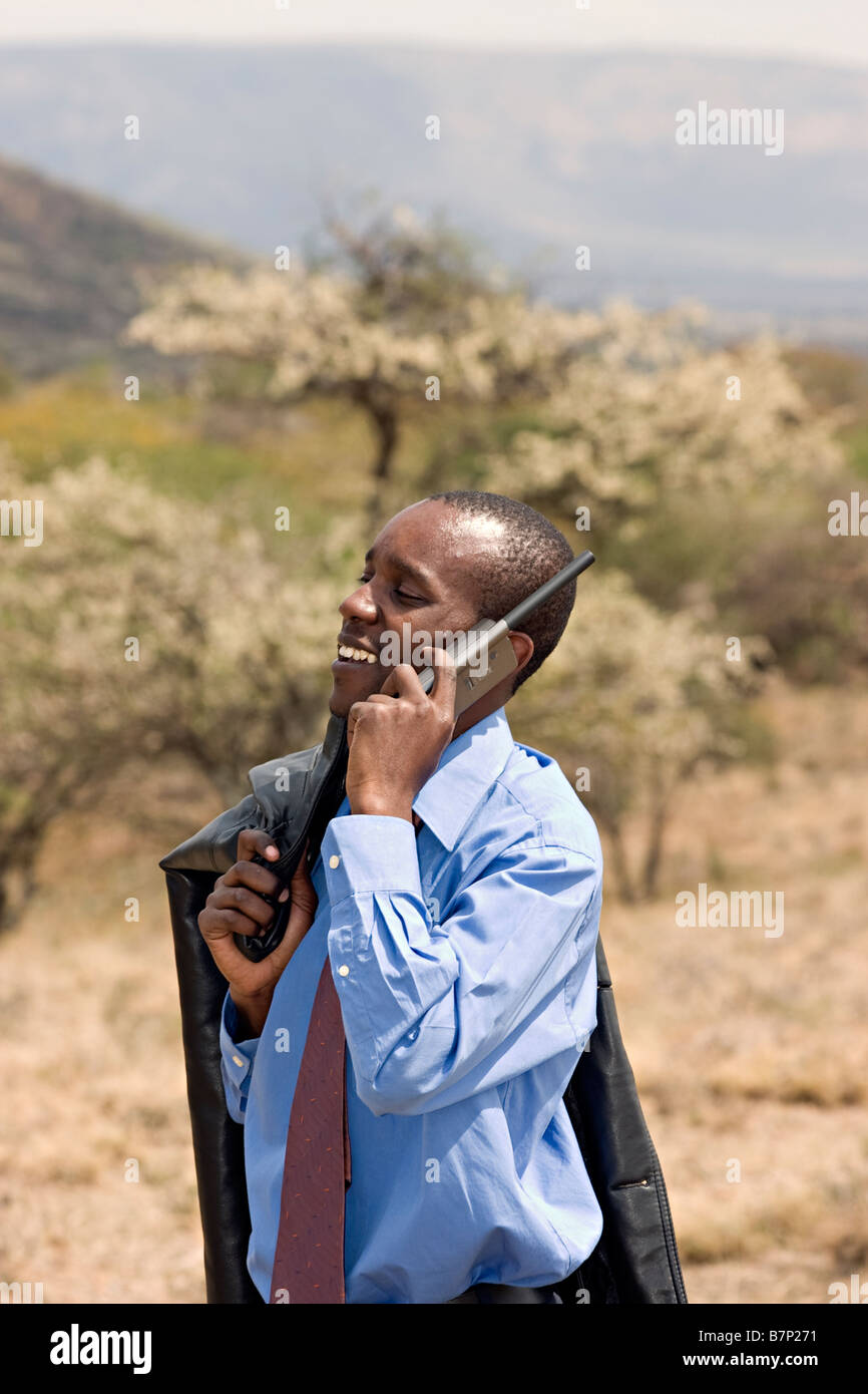 Kenyan man phone hi-res stock photography and images - Alamy