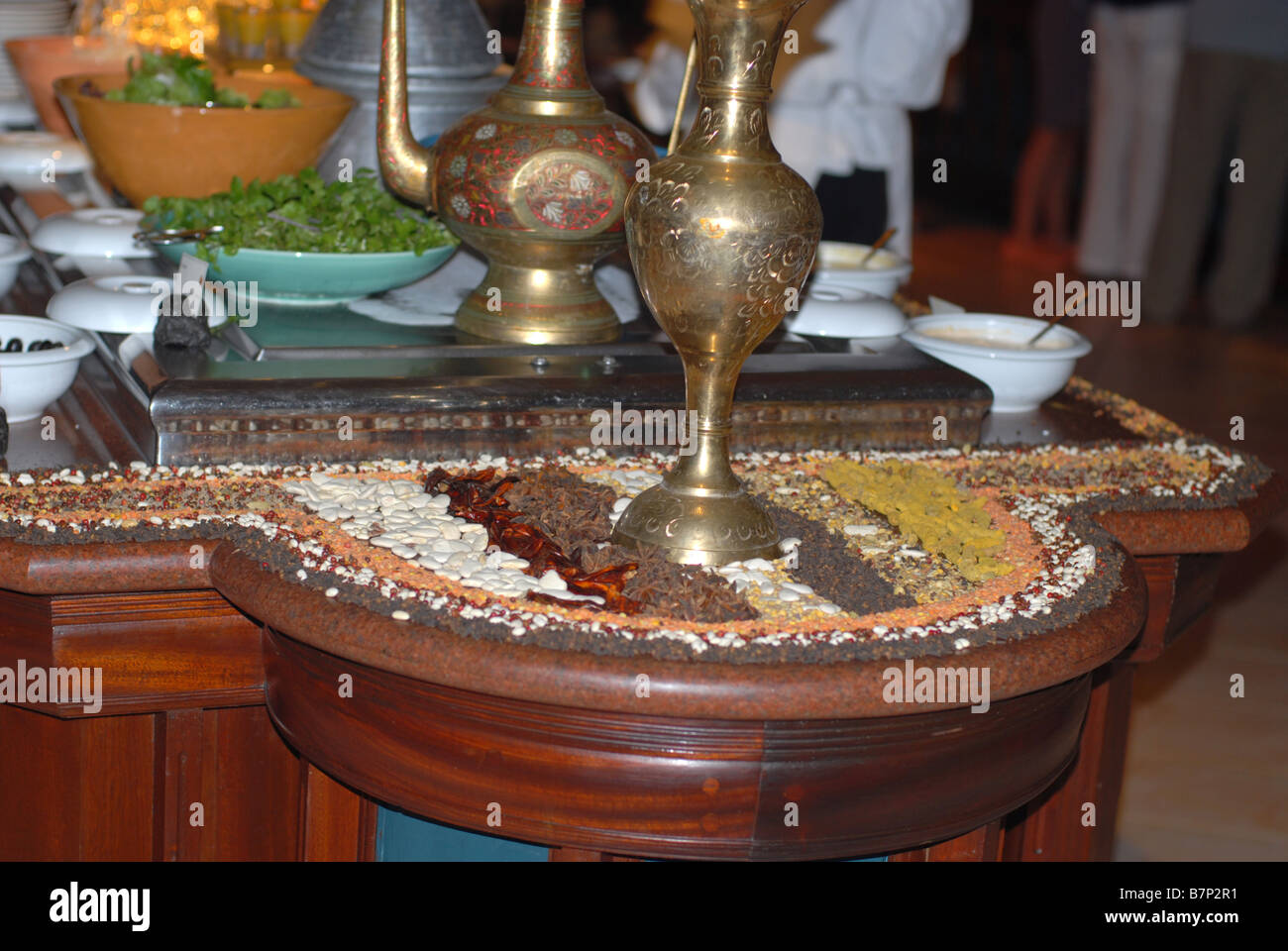 A display of exotic herbs and spices in a hotel on Mauritius Stock ...