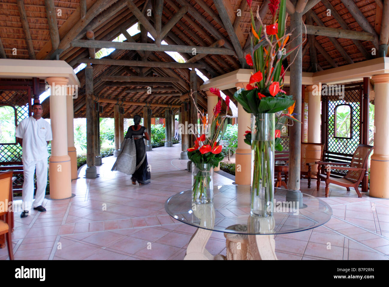 Entrance from the reception area of the Hotel Beau Rivage Mauritius ...