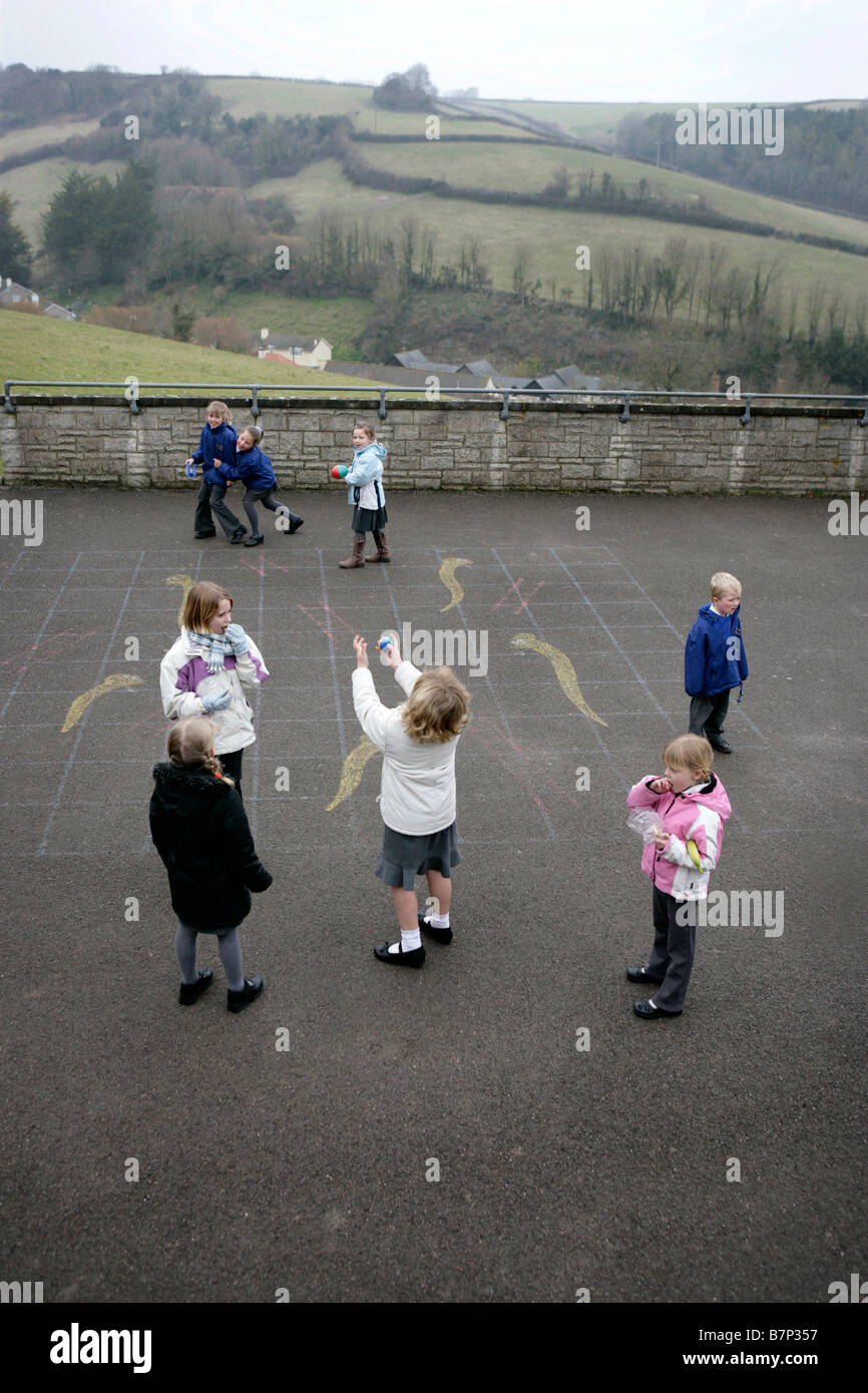 primary school pupils at break time in school playground Stock Photo ...
