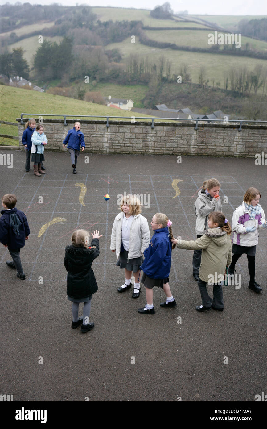 primary school pupils at break time in school playground Stock Photo ...
