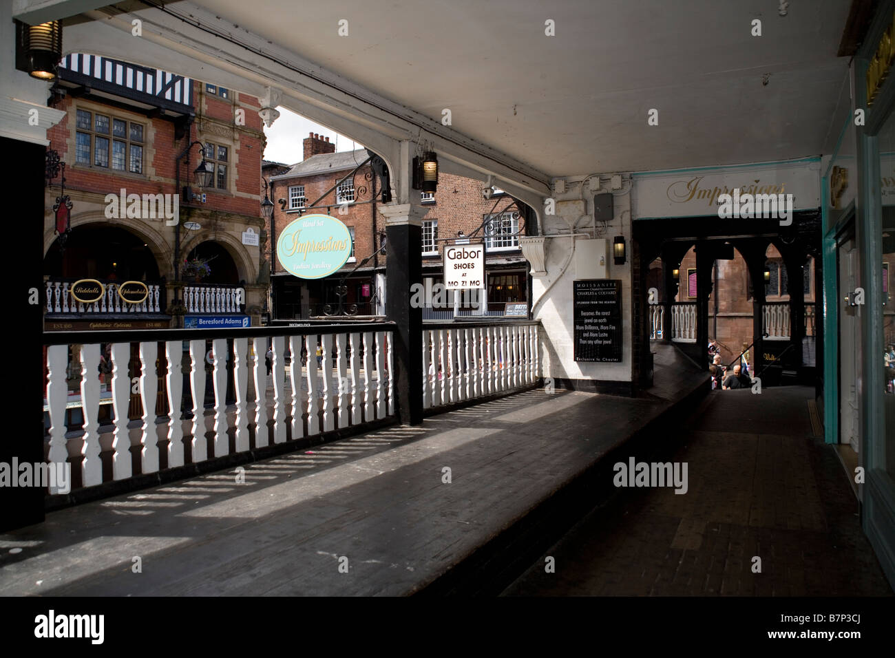 Old Half Timbered buildings on Eastgate from the Rows in the centre of ...