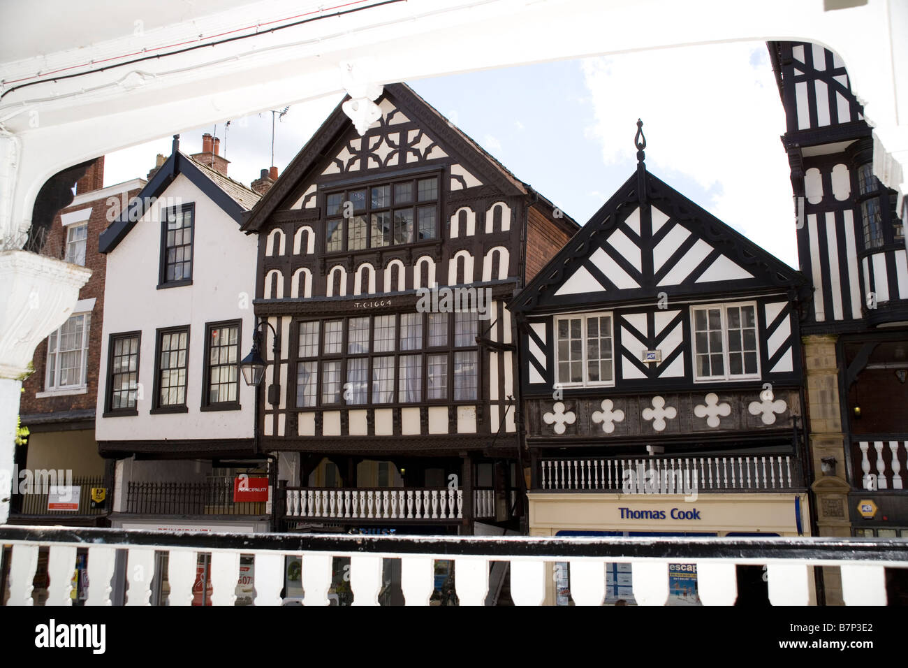 Old Half Timbered buildings on Eastgate from the Rows in the centre of ...