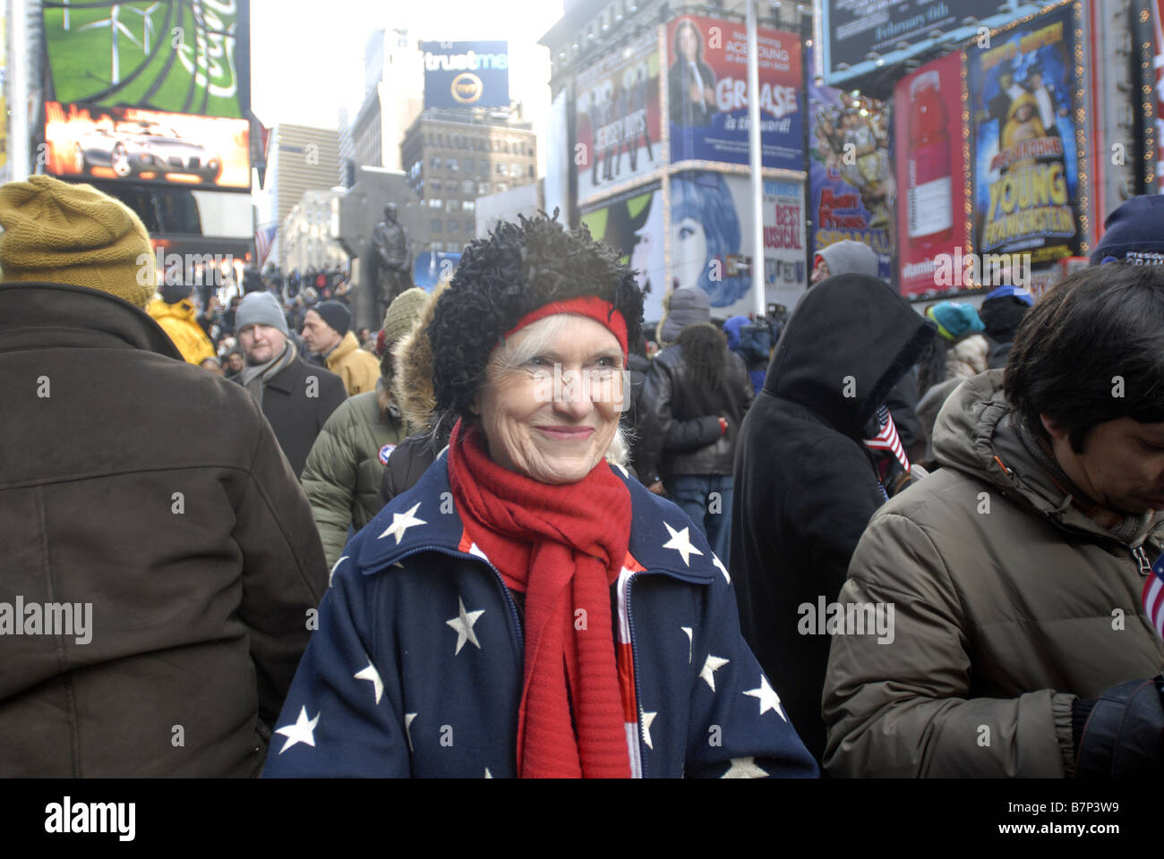 Thousands of people gather in Times Square in New York on Tuesday ...