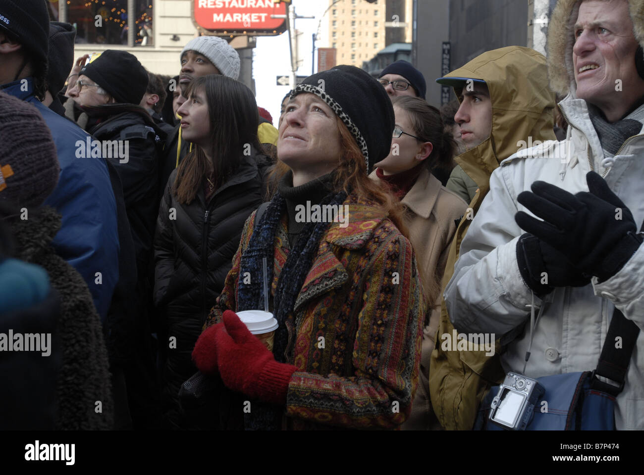 Thousands of people gather in Times Square in New York on Tuesday ...