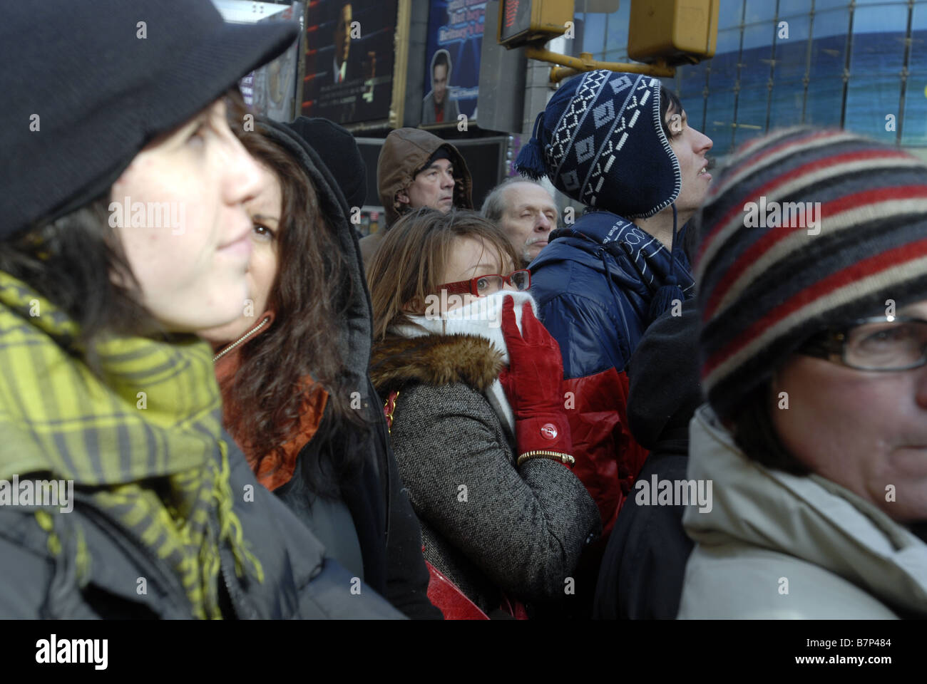 Thousands of people gather in Times Square in New York on Tuesday ...