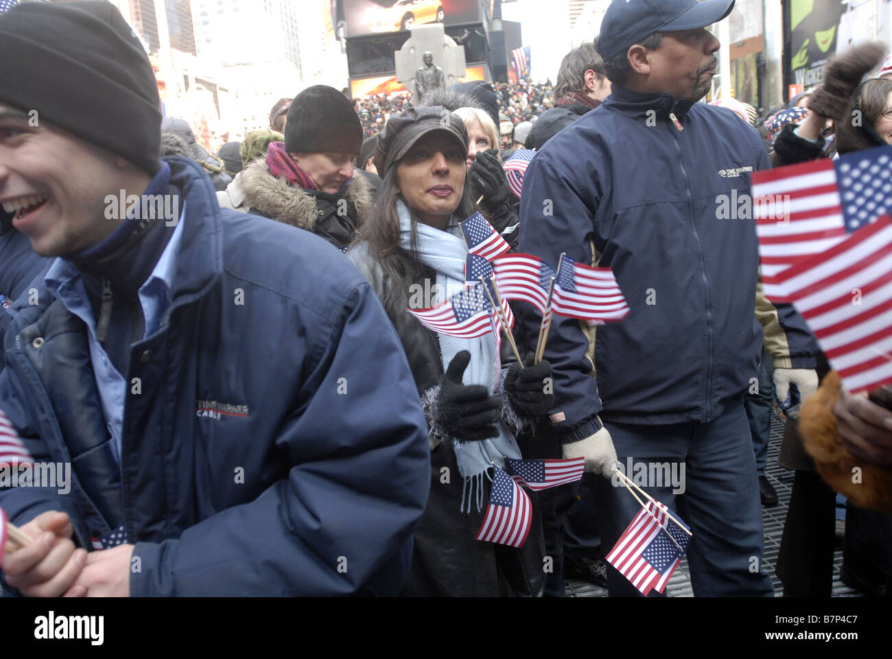 Thousands of people gather in Times Square in New York on Tuesday ...