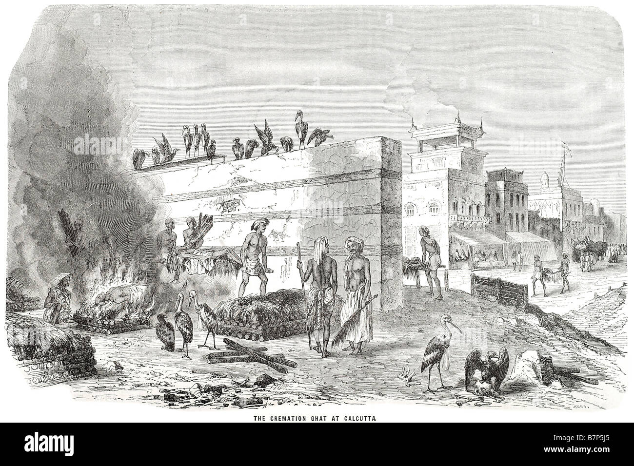cremation ghat calcutta open-air cremation soul burning bone fragments ...