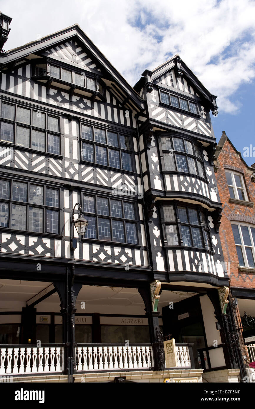 Old Half Timbered buildings on Eastgate from the Rows in the centre of ...