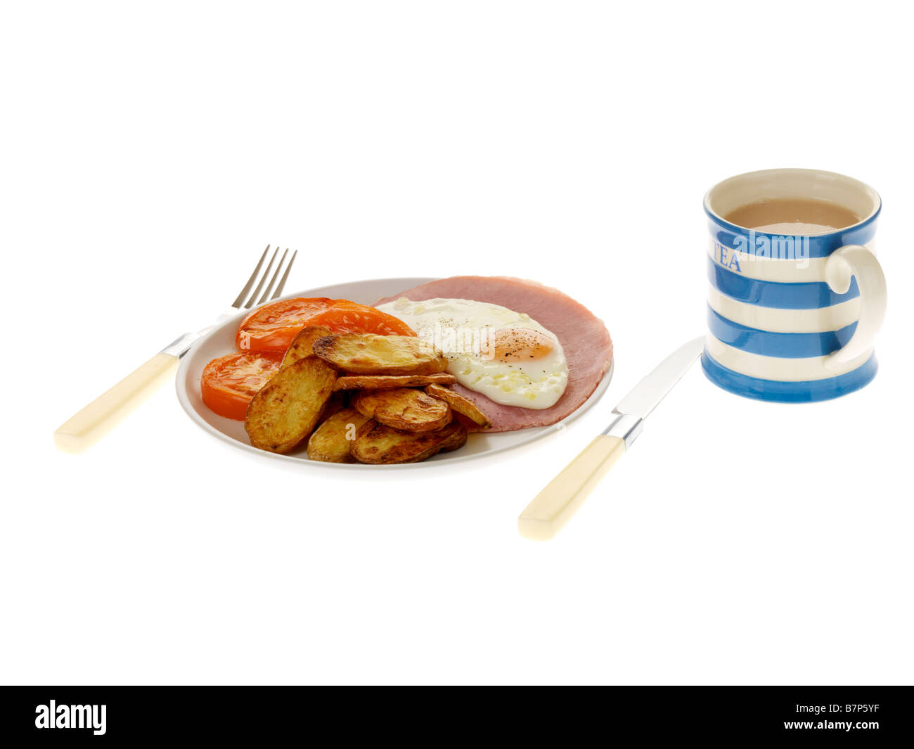 Fresh Authentic Full Cooked English Breakfast Isolated Against A White ...