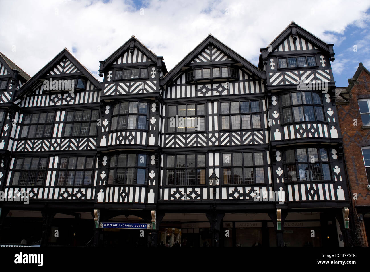 Old Half Timbered buildings on Eastgate from the Rows in the centre of ...
