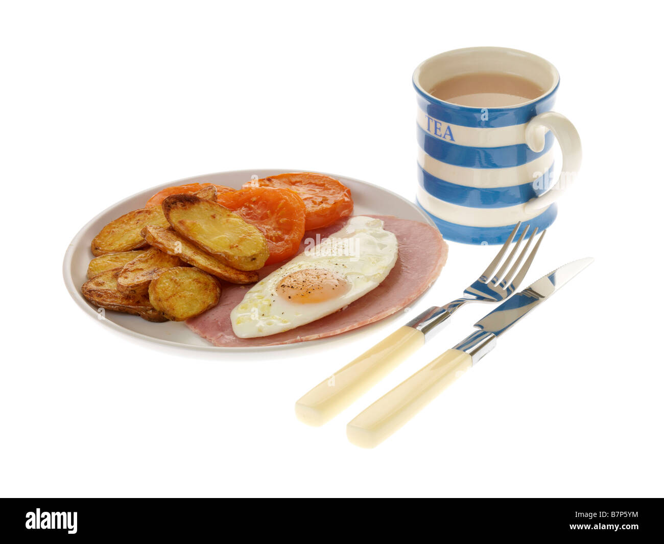 Fresh Authentic Full Cooked English Breakfast Isolated Against A White ...
