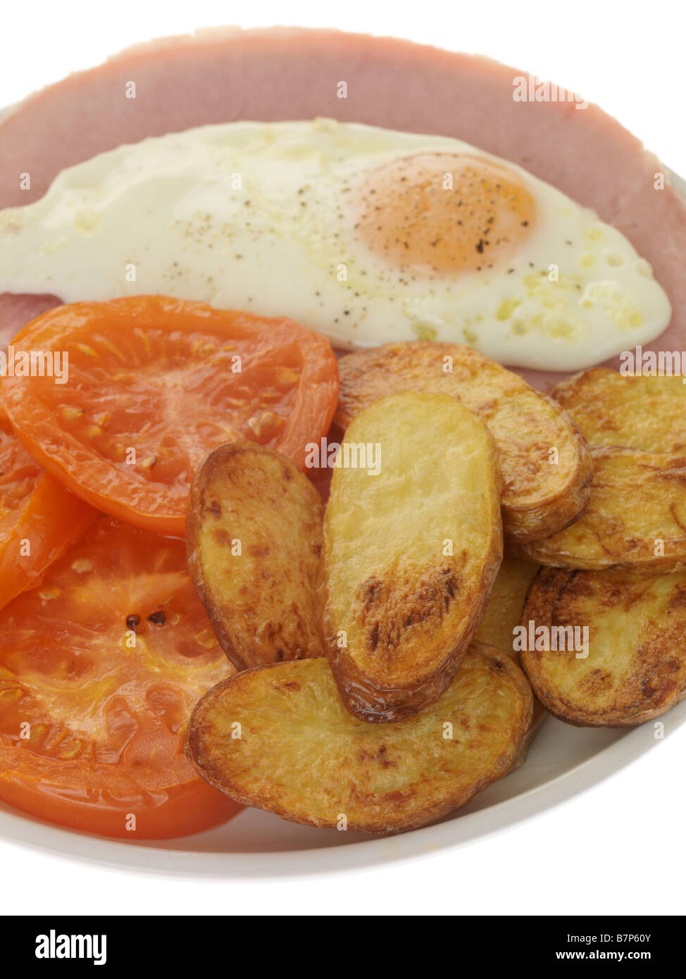 Fresh Authentic Full Cooked English Breakfast Isolated Against A White ...