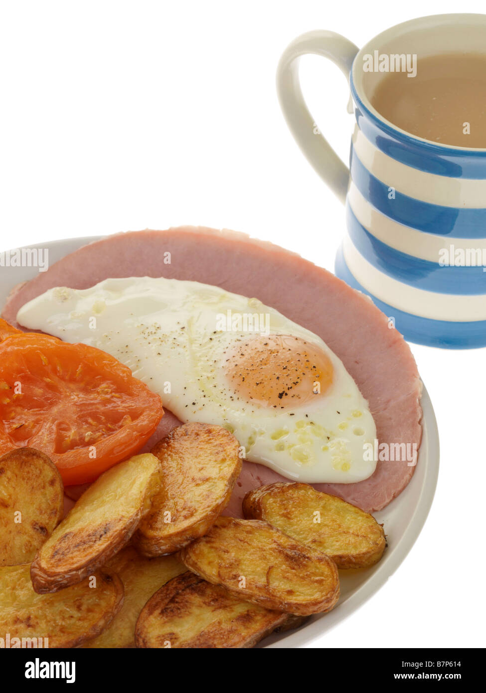 Fresh Authentic Full Cooked English Breakfast Isolated Against A White ...